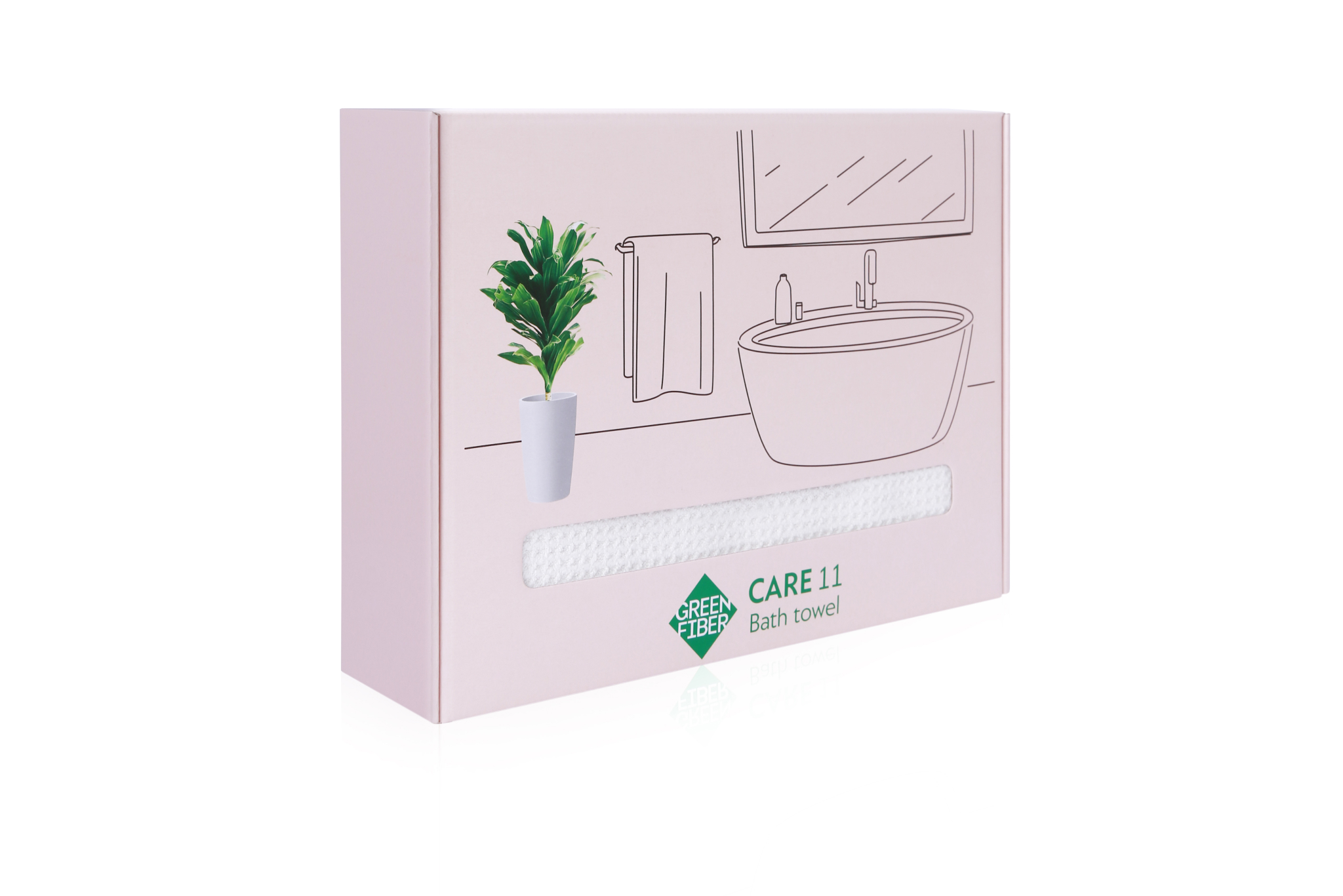 Вафельное банное полотенце Green Fiber CARE 11, молочное :: Green Fiber ...