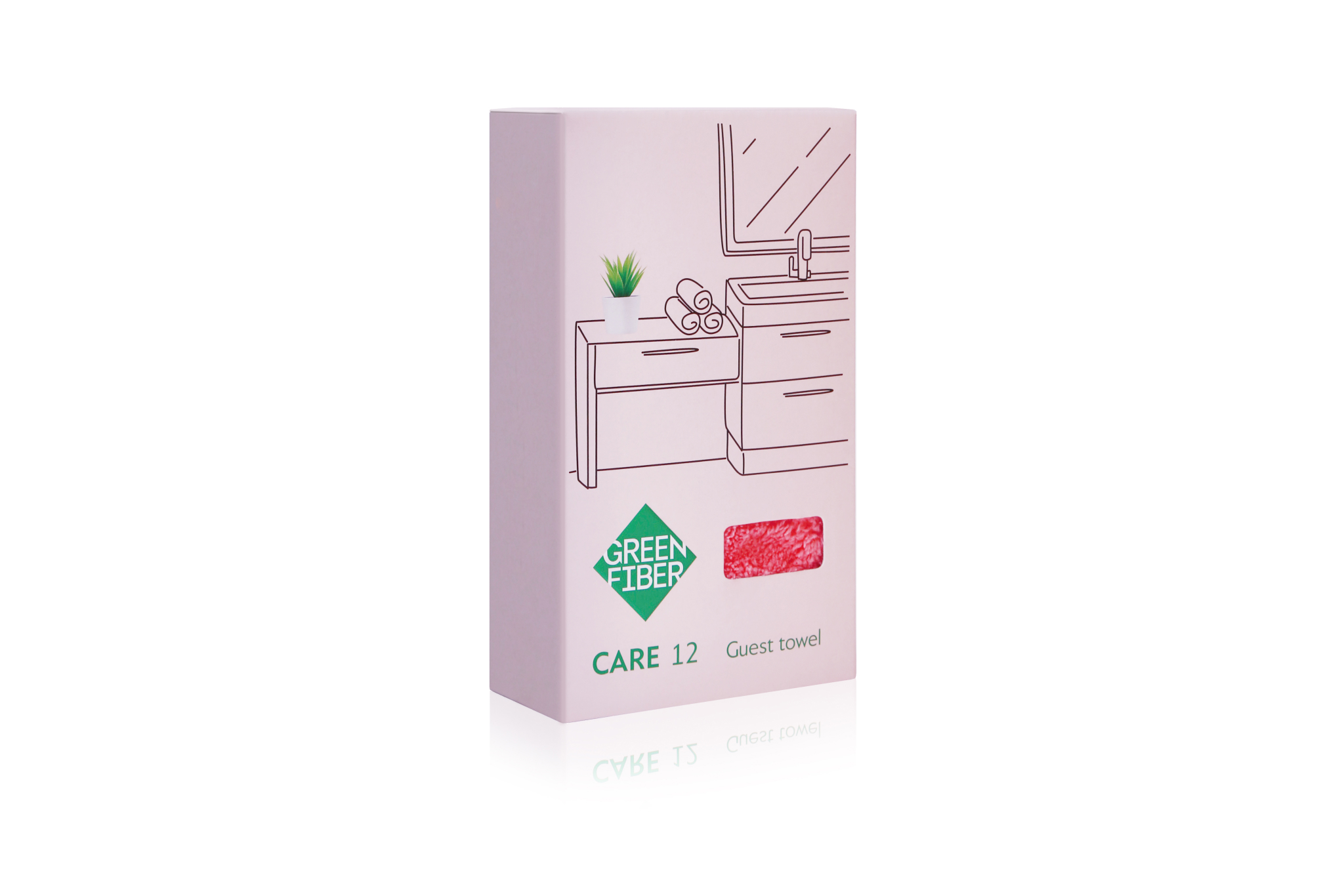 Полотенце гостевое Green Fiber CARE 12, коралловое :: Green Fiber ...