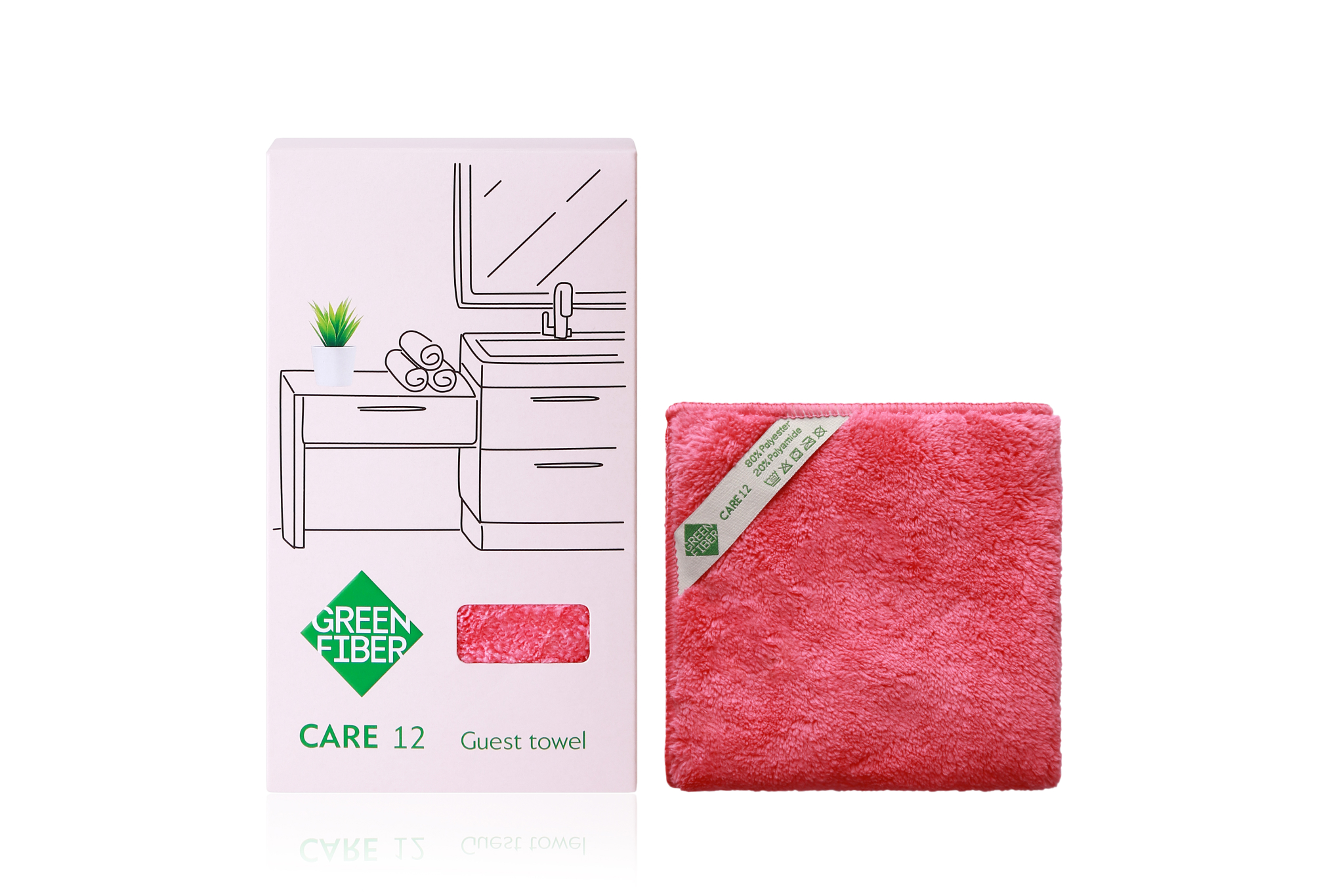 Полотенце гостевое Green Fiber CARE 12, коралловое :: Green Fiber ...